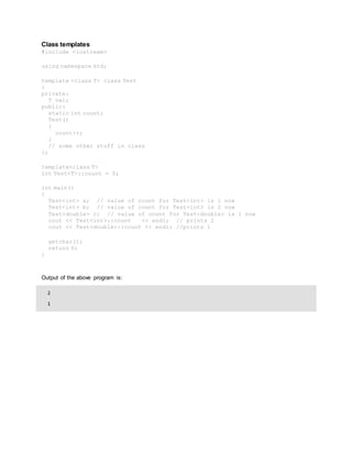 Function and class templates | PDF