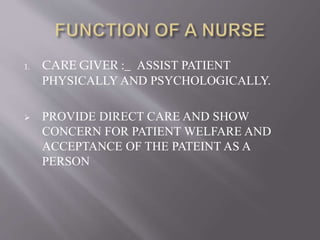 Function and qualities of nurse | PPTX | Eldercare | Family and ...