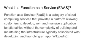 Function as a Service | PPT
