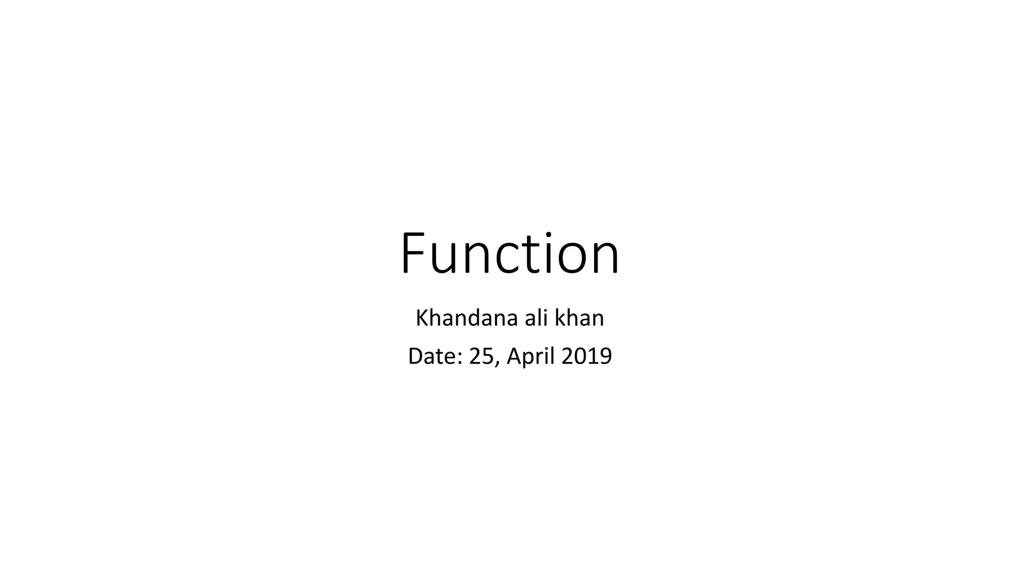 Function Rule In Programming Ppt