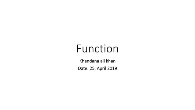 Function (rule in programming) | PPT