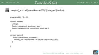 Solidity Tutorials- Function call in solidity | PPT
