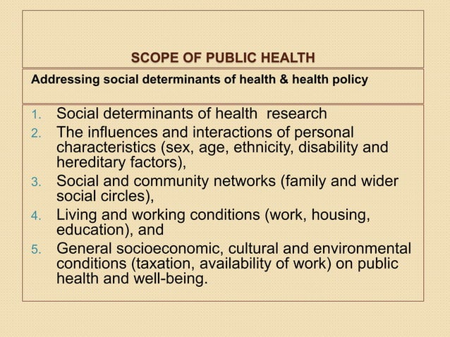 Function , Core competencies and scope of public health | PPTX