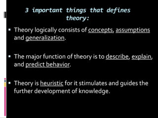 Function & component of a theory | PPTX