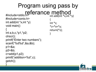 Function creation and function call in c | PPTX