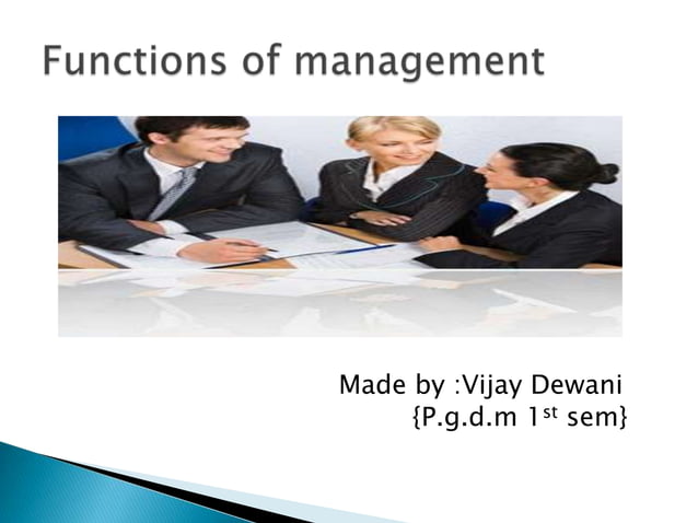 Functions of a management | PPTX