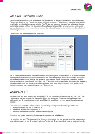 Functioneel Ontwerp - brochure | PDF