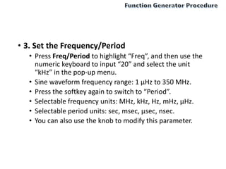 How to use a Function generator | PDF