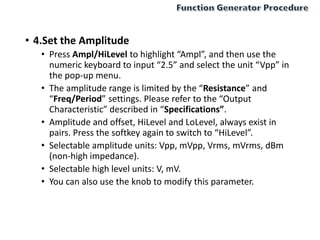 How to use a Function generator | PDF