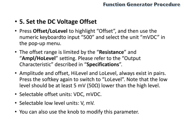 How to use a Function generator | PDF