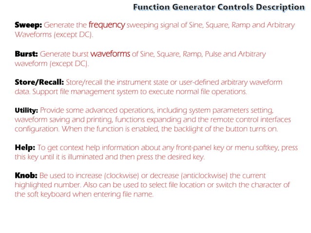 How to use a Function generator | PDF