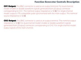 How to use a Function generator | PDF