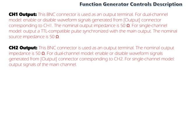 How to use a Function generator | PDF