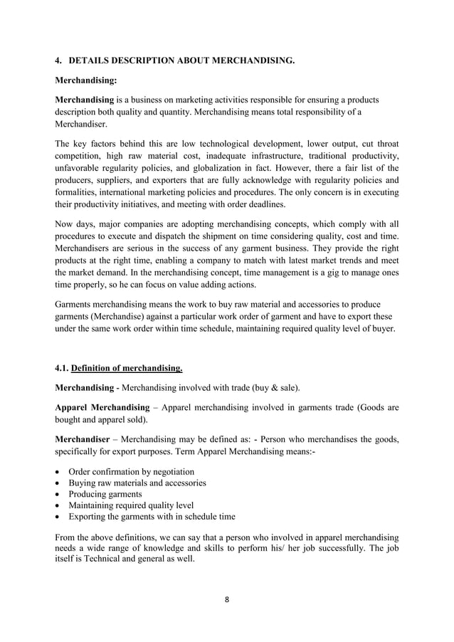 Function & importance of merchandising in apparel industry | PDF ...