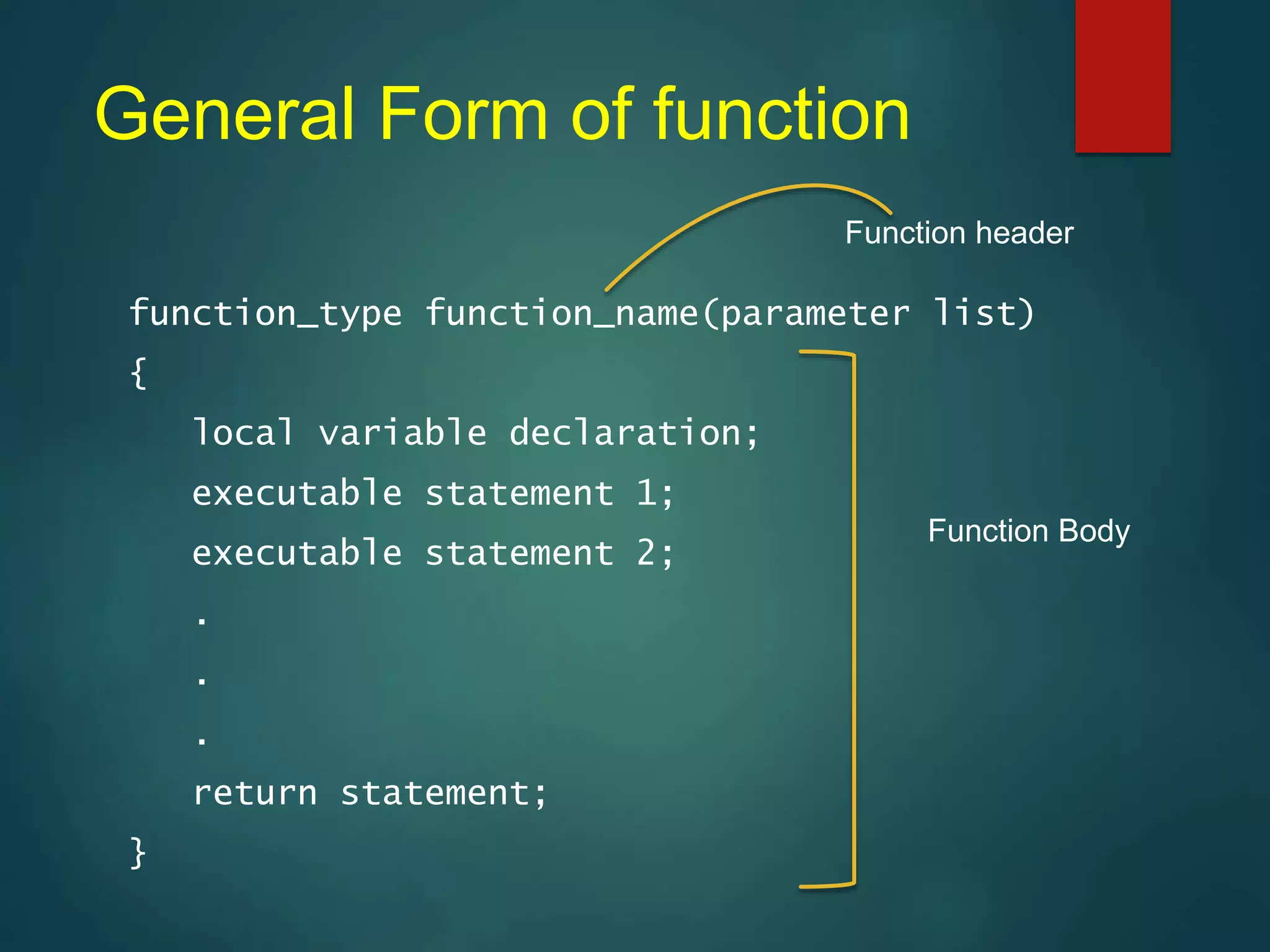 function in c | PPTX