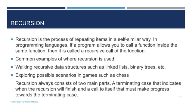 Function in c | PPSX