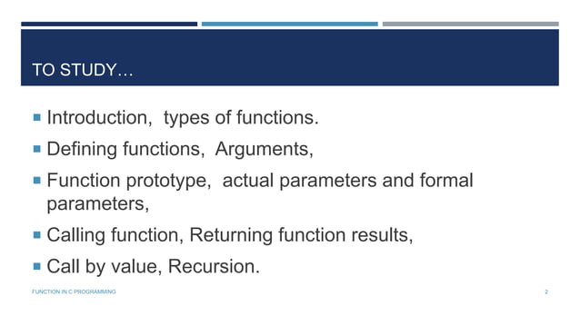 Function in c | PPSX