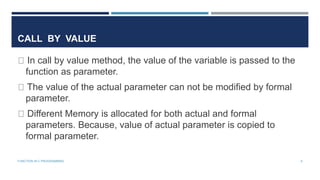 Function in c | PPSX