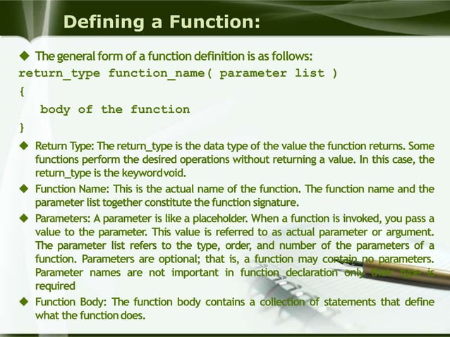 Function in c | PPT