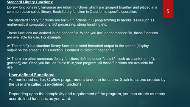 Presentation on Function in C Programming | PPTX | Web Development ...