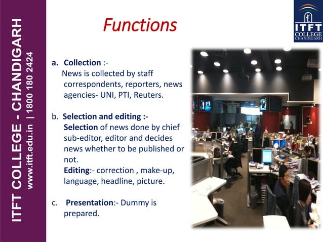 ITFT_Media_Functioning of news room | PDF