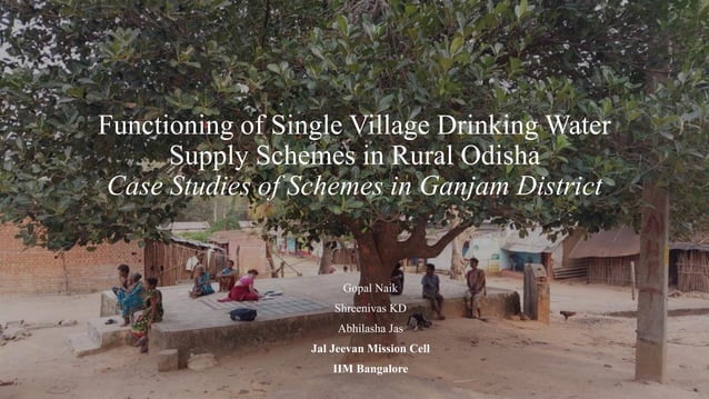 Functioning of Single Village Drinking Water Supply Schemes in Rural ...