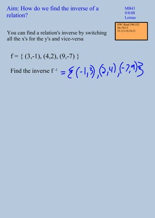 Function Inverse T | PPT