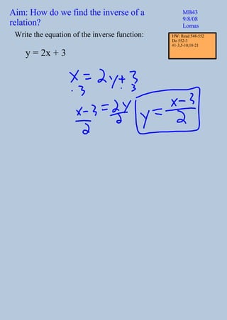 Function Inverse T | PPT