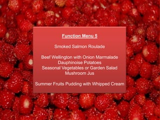Function menu pp | PPTX | Desserts and Baking | Food & Drink