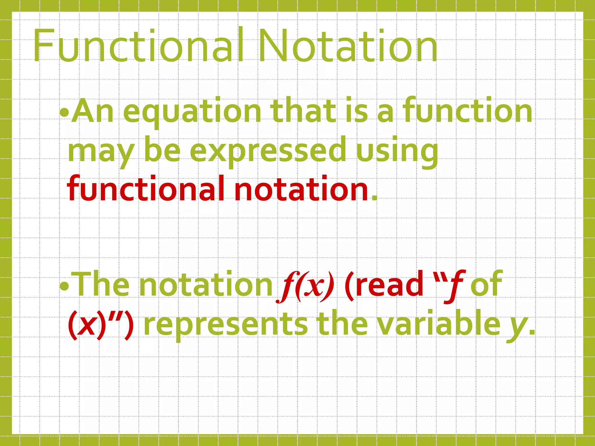 Function Notation Ppt