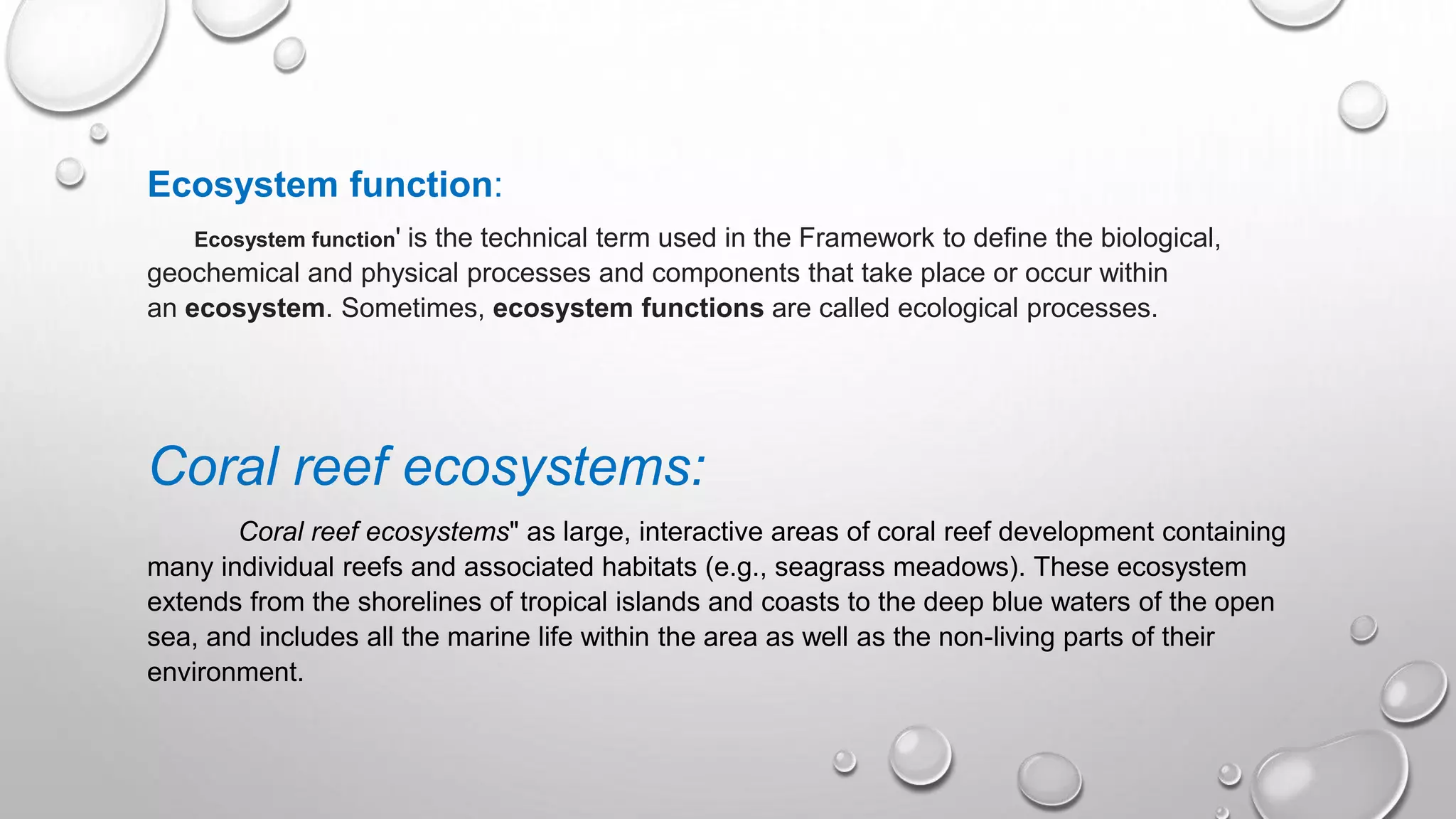 Function of coral reef.. | PPT