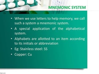 Function of drug store management & coding methods | PPTX