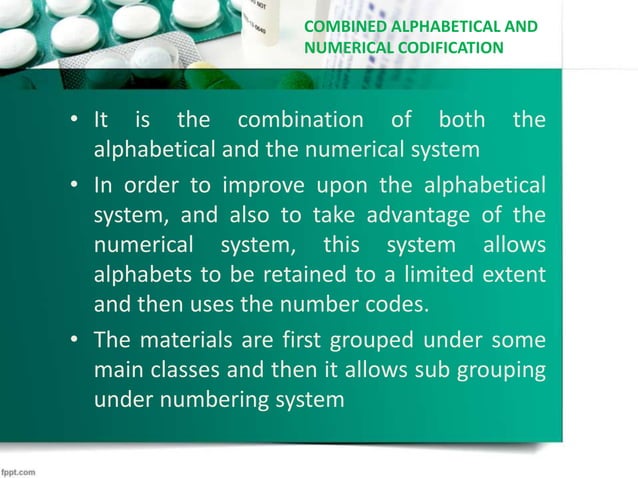 Function of drug store management & coding methods | PPTX