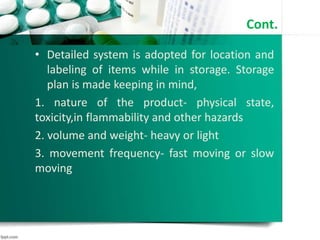 Function of drug store management & coding methods | PPTX