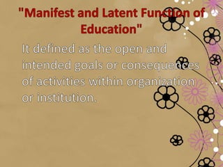 Function of Education in the Society | PPTX