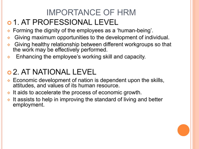 FUNCTION AND IMPORTANCE OF HRM | PPTX