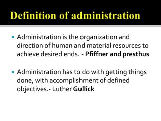 Functions of Administration and Management | PPTX