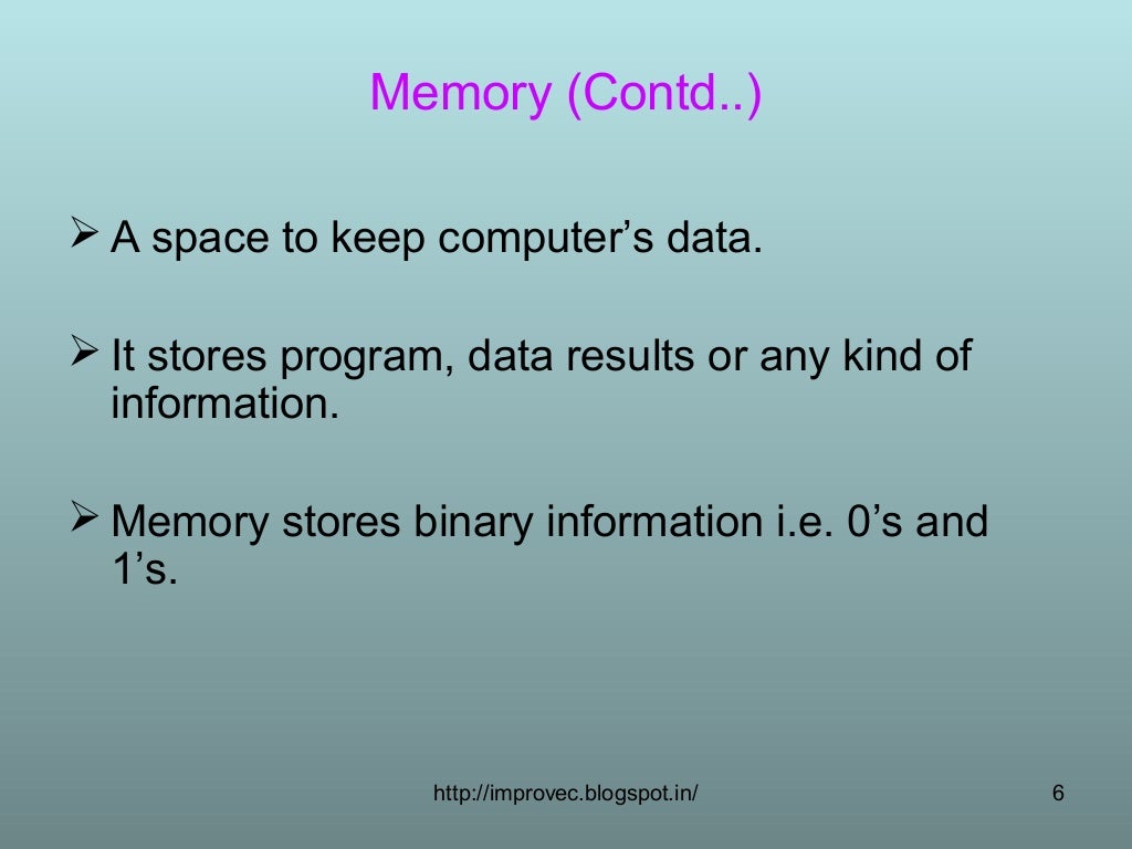Function of memory.4to5
