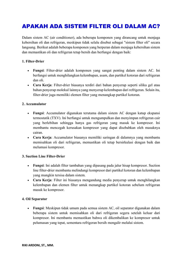 FUNCTION OF OIL IN AC COMPRESSOR - RIKI ARDONI.pdf