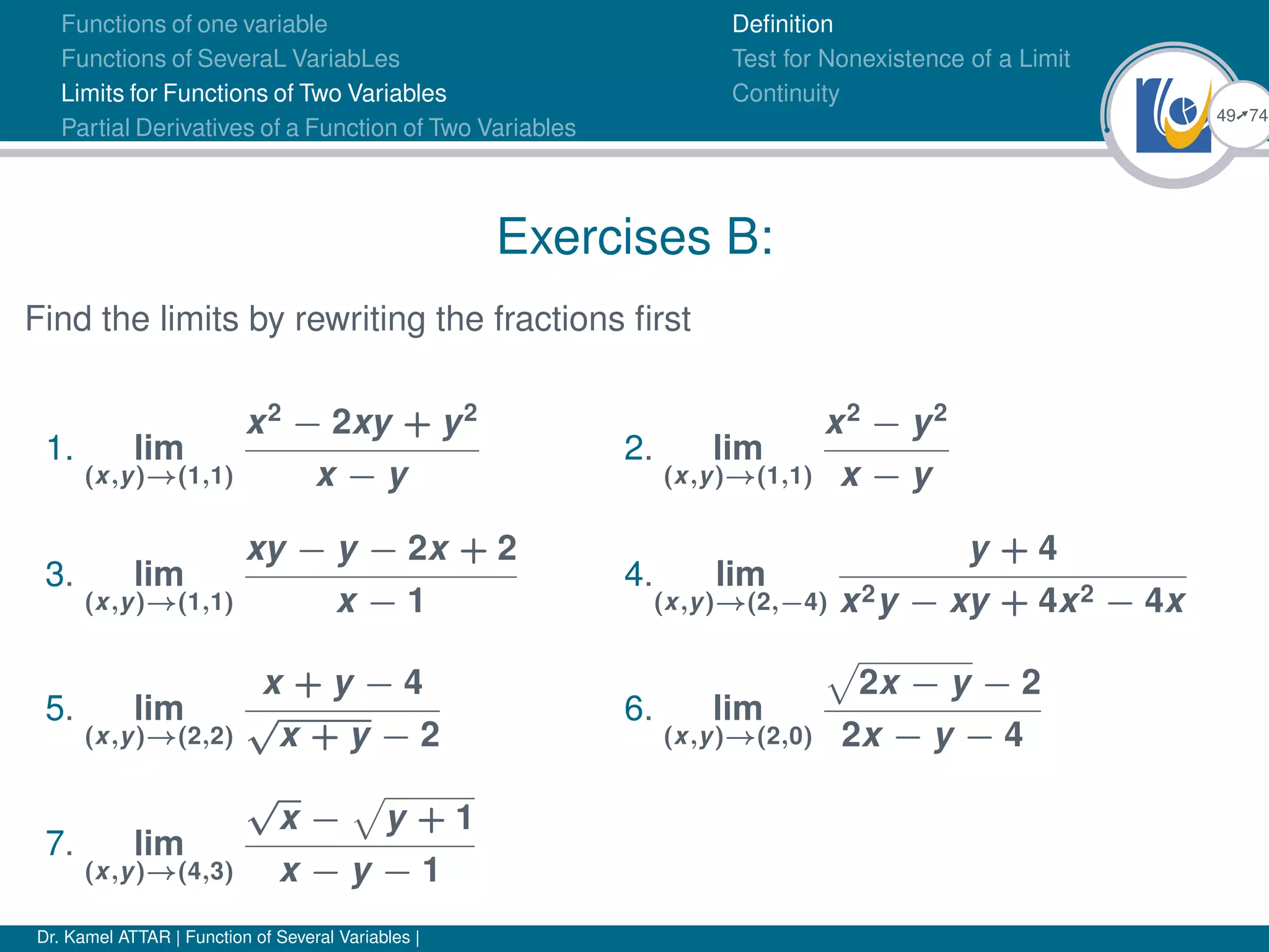 Function Of Several Variables Pdf Programming Languages Computing