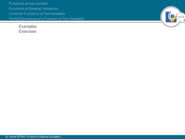 Function of several variables | PPT