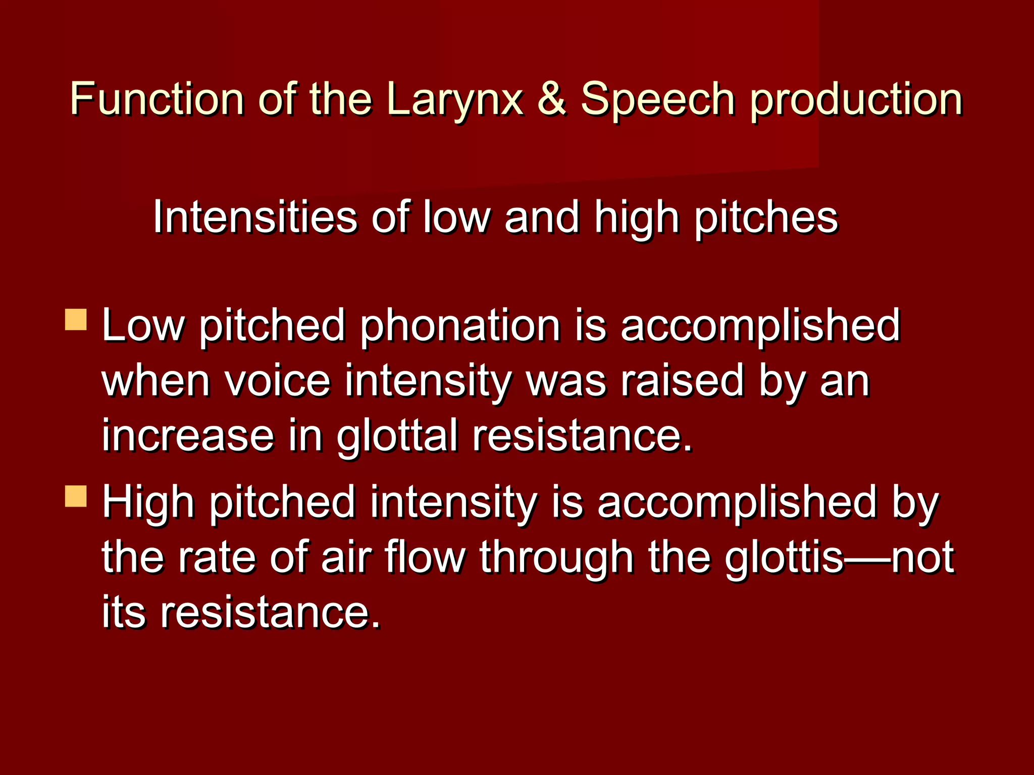 HIS 120 Function of the Larynx and Speech Production | PPT