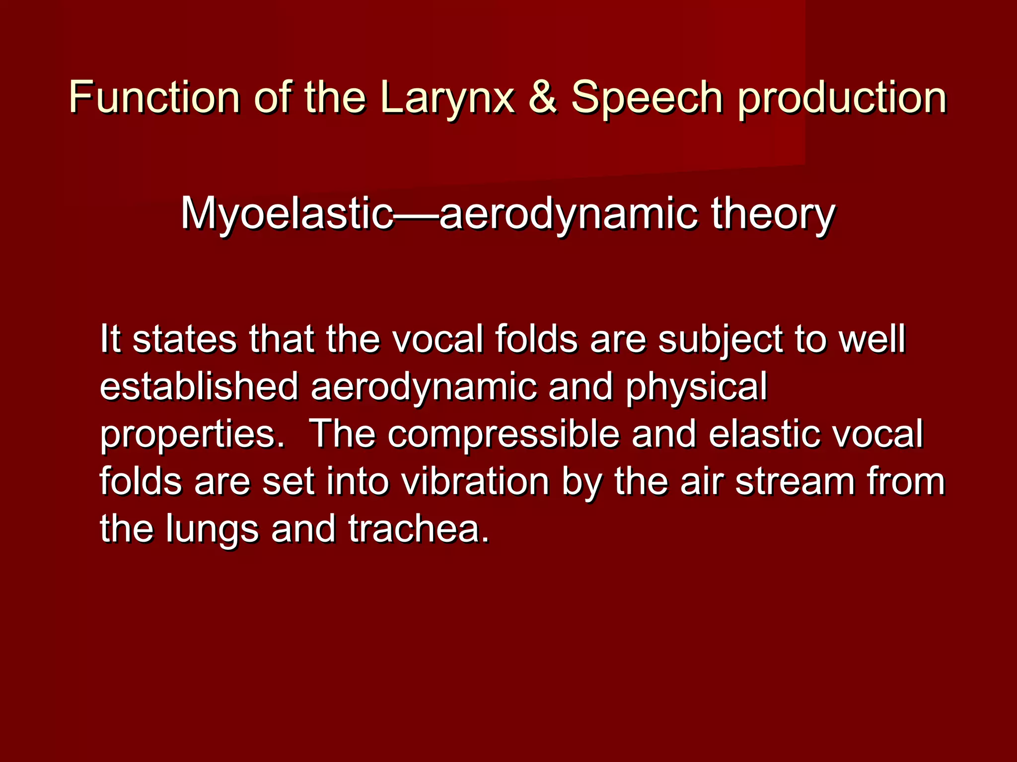 HIS 120 Function of the Larynx and Speech Production | PPT