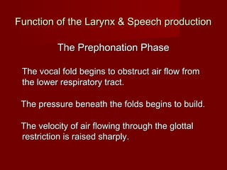HIS 120 Function of the Larynx and Speech Production | PPT