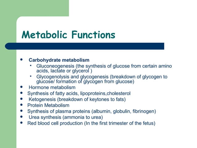 Function of the liver | PPT | Endocrine and Metabolic Diseases ...