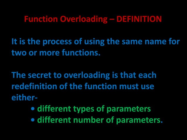 Function overloading | PPTX