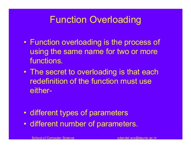 Function Overloading