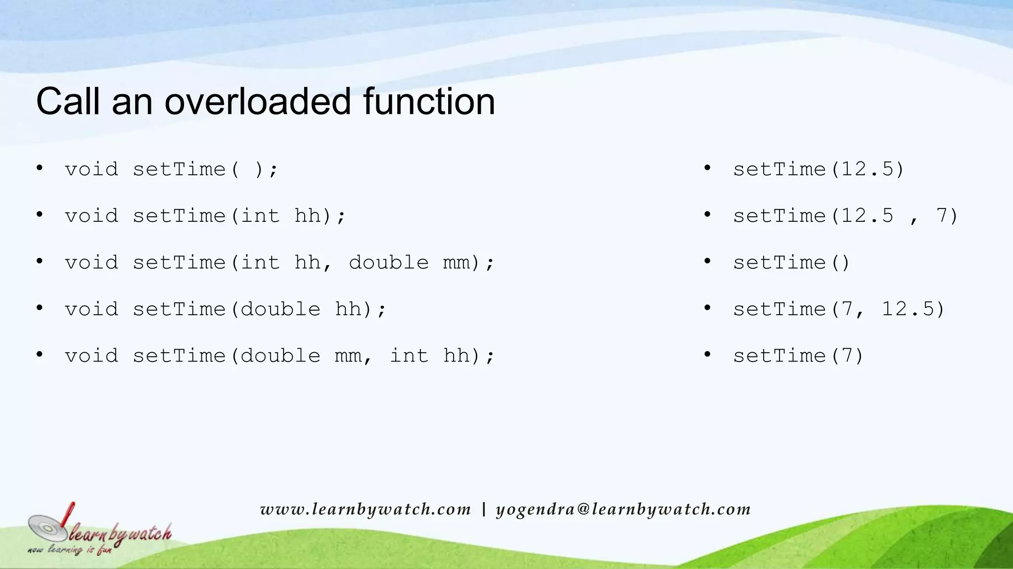 Function Overloading In C Ppt