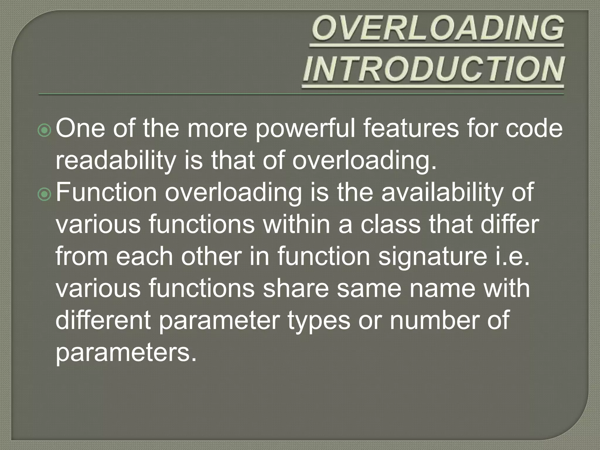 Function Overloading Pptx Programming Languages Computing