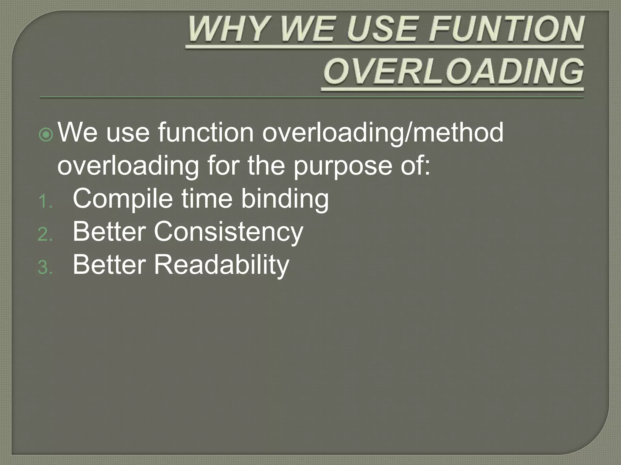 Function Overloading Ppt